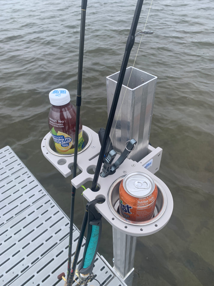 Dock Post – Double Rod and Cup Holder – Deep Blue Outdoors